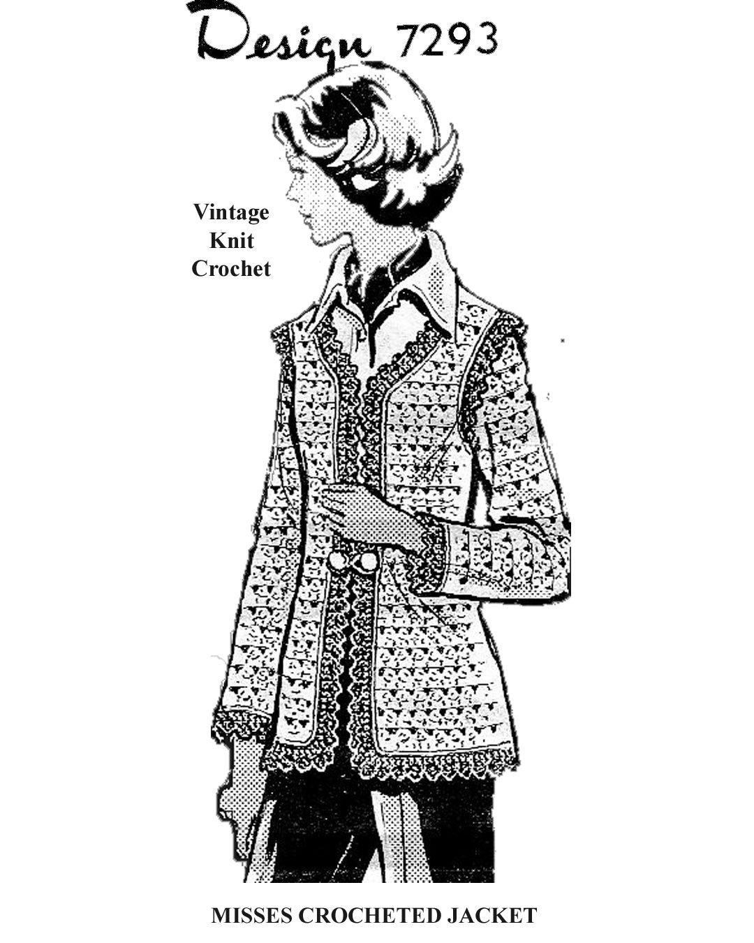 Womans Crochet Chanel Jacket Pattern in Shell Stitch, Design 864