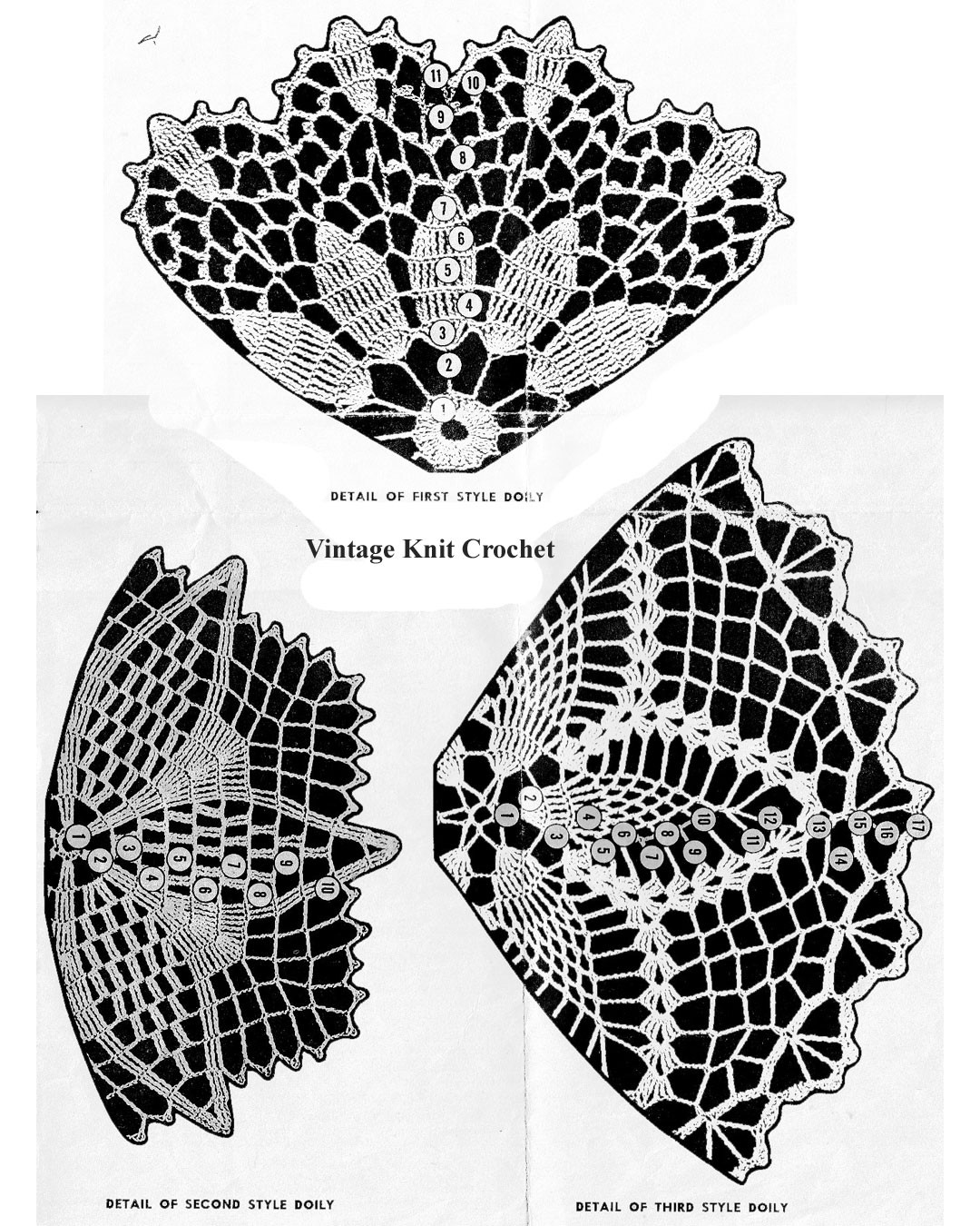 Vintage Crochet Cobweb Doily Pattern, Flower Border