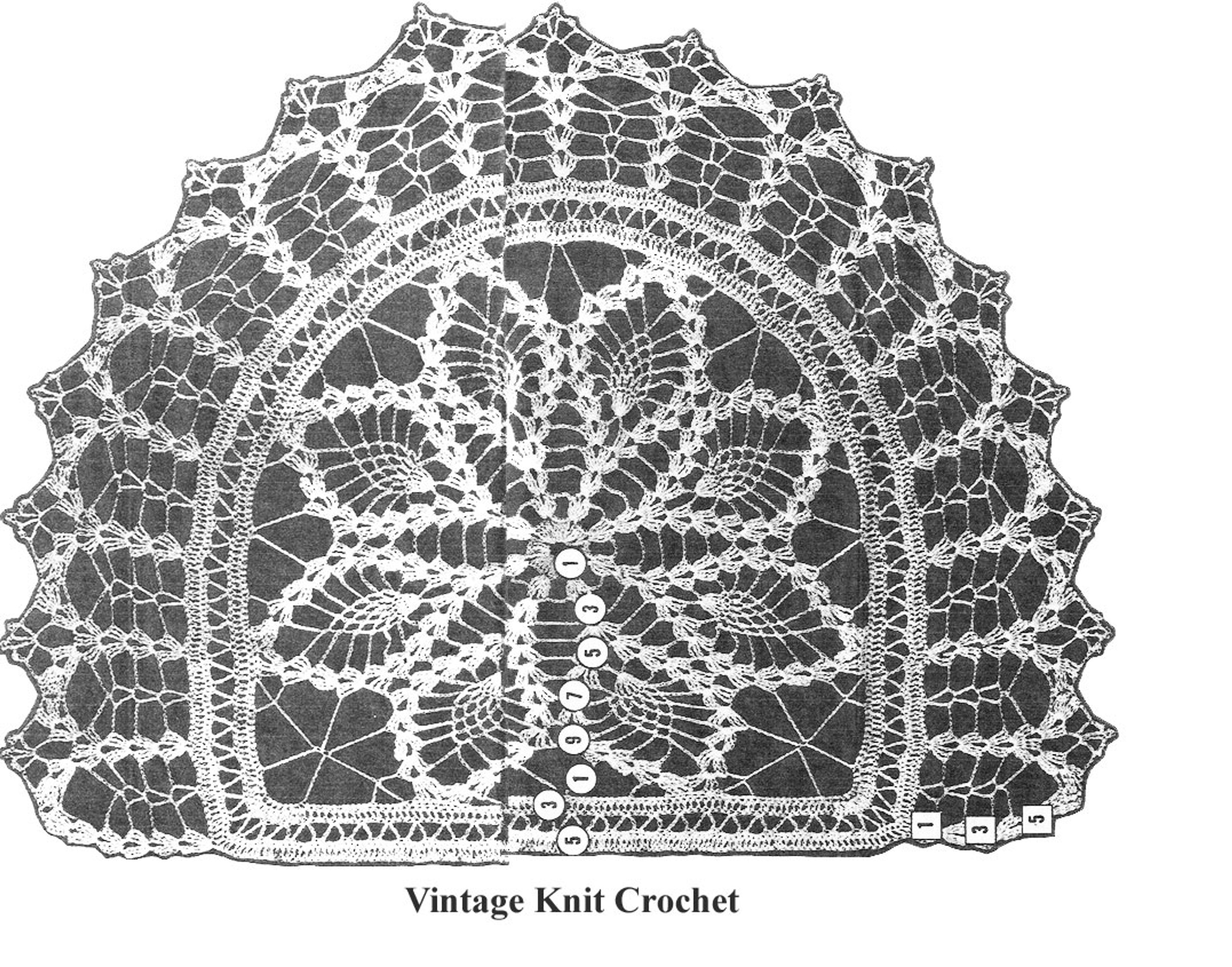 Crochet Pineapple Wheel Doily Chair Set Mail Order Pattern 2866