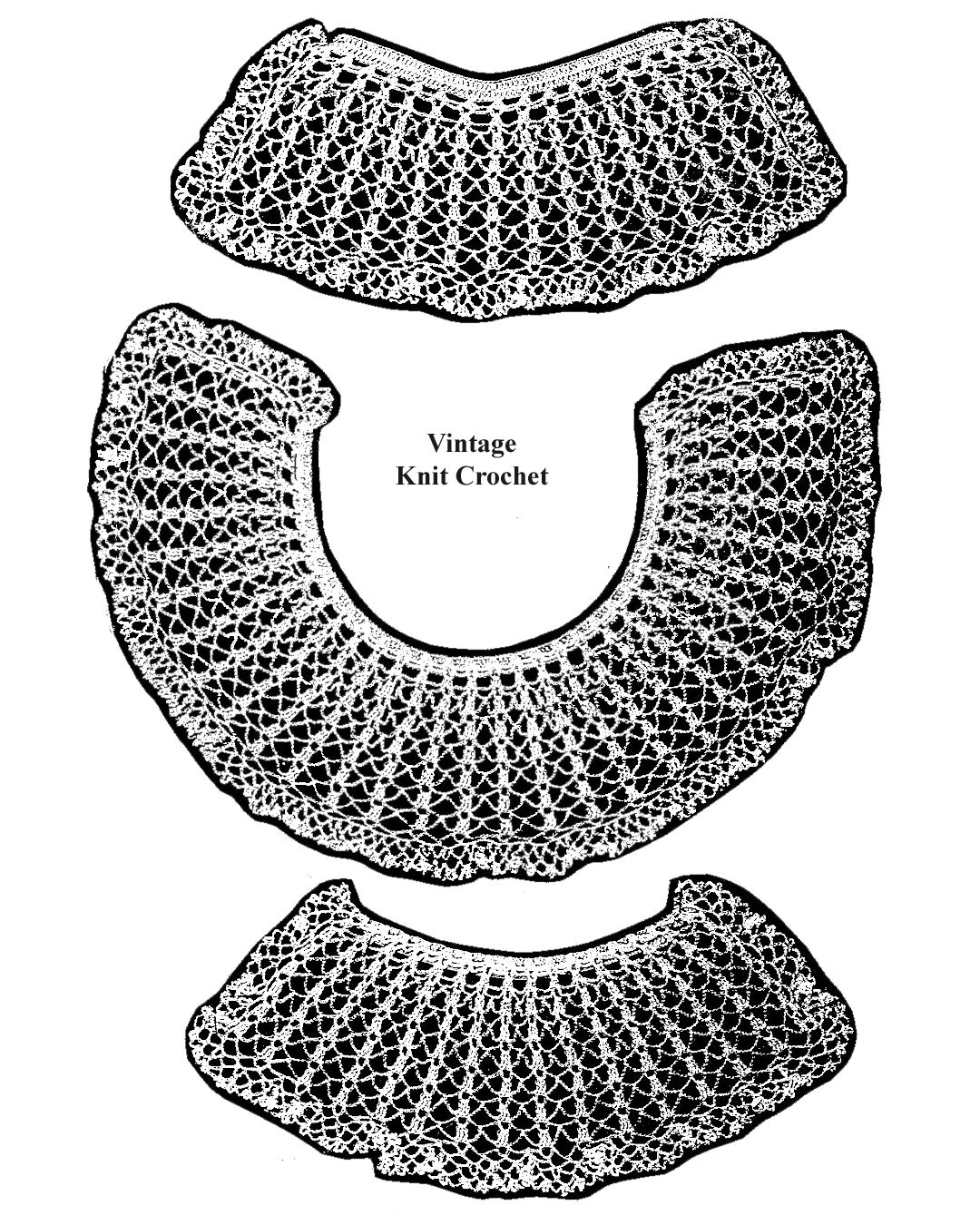 Vintage Crochet Collar Cuffs Pattern in Rib Stitch
