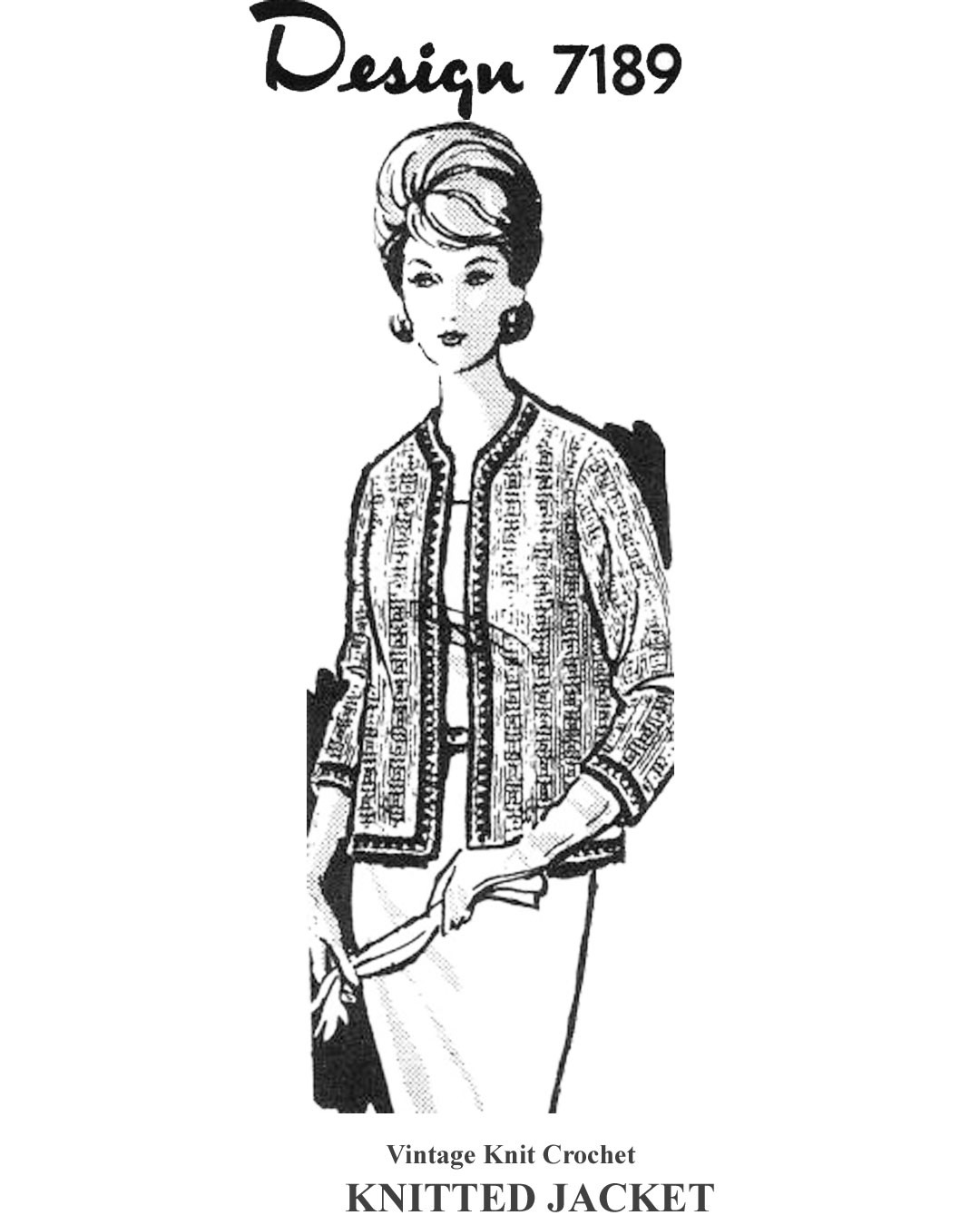 Vintage Knitted Jacket Pattern, Chanel Plus Size Design 7383 Mail Order