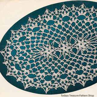 Flower Motif Center Oval Doily Crochet Pattern