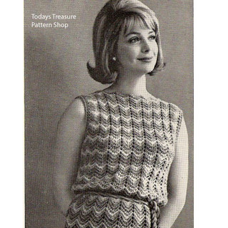 Misses Ripple Dress Crochet Pattern, Small Medium Large