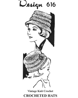 Vintage 1930s Crocheted Pillbox Hat with Snood