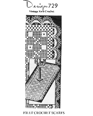 Filet Crochet American Eagle Runner Pattern - Vintage Knit Crochet ...