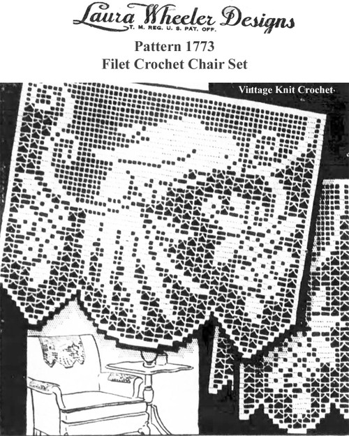 Filet Crochet Parrot Chair Doily Pattern Chair Set Laura Wheeler