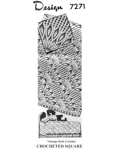 Filet Crochet Square Tablecloth Pattern Laura Wheeler 593 Mail Order