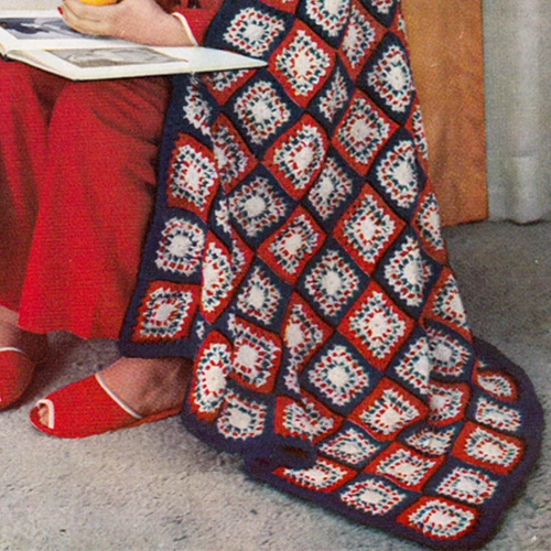 Crocheted Tri-Color Afghan Pattern