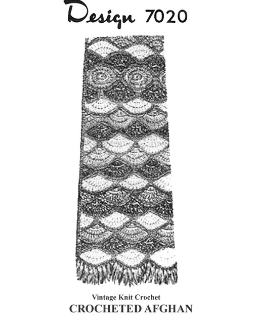 Crochet Flower Medallion Afghan Pattern Mail Order Design 7001