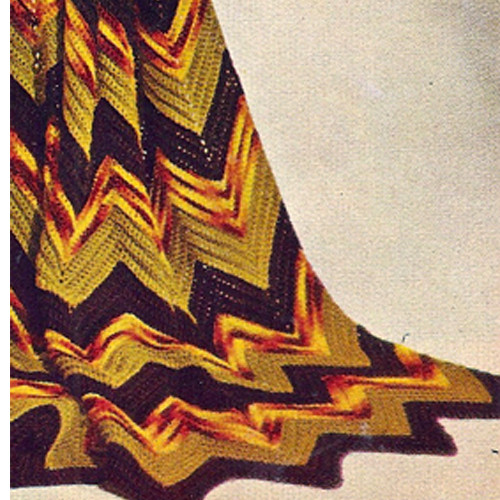 Easy Royal Ripple Afghan Crochet Pattern Leaflet C-763