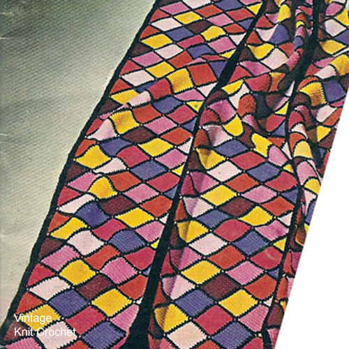 Easy Crochet Afghan Pattern Victorian In Diamond Motif No 513
