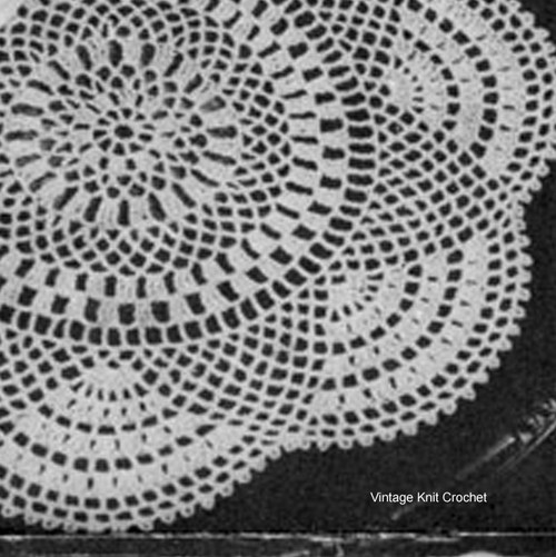 Round Rose Filet Crochet Centerpiece Doily Pattern