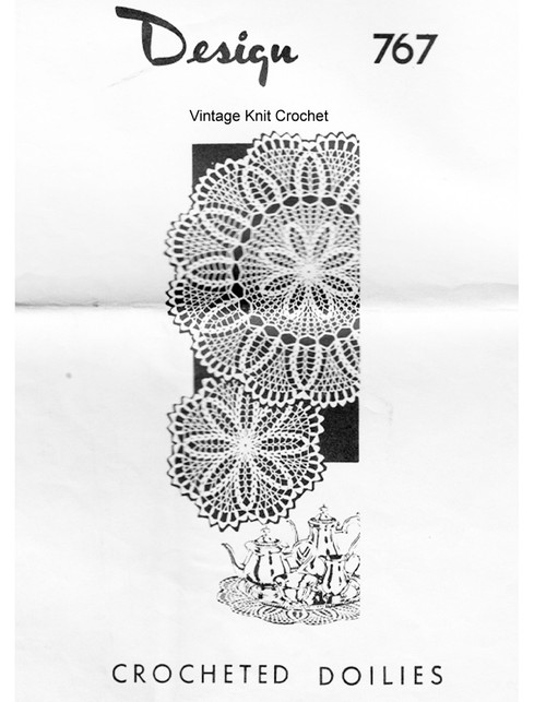 Vintage Oval Pinwheel Crocheted Doilies Mail Order Pattern 3095