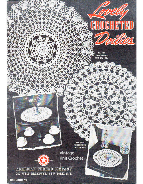 Vintage Crochet Cobweb Doily Pattern, Flower Border
