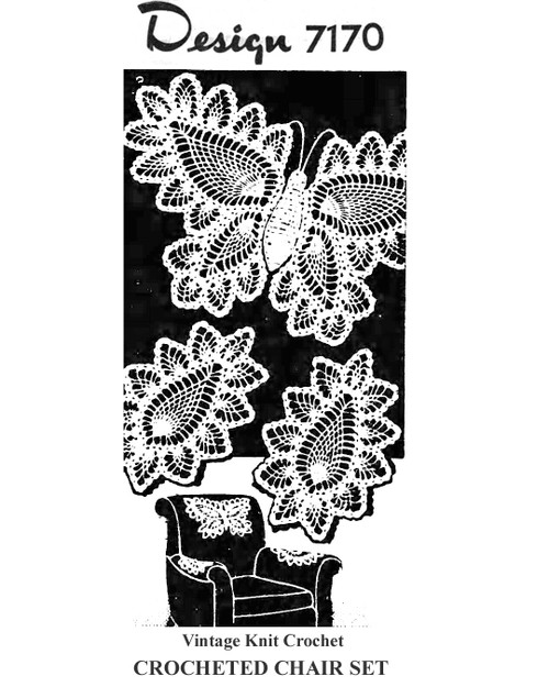 Crochet Pineapple Butterfly Pattern Doily Chair Set Laura Wheeler 767