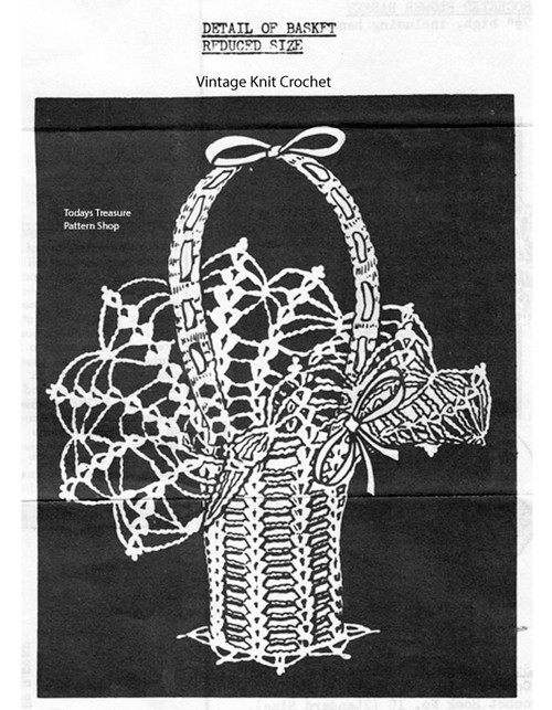 Crocheted Work Basket Pattern, Vintage 1940s
