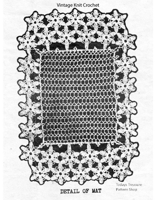 Crochet Mesh Mats Pattern Tulip Border Laura Wheeler 1532