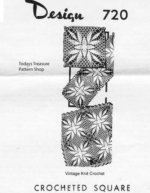 Crochet Tablecloth Pattern Square Laura Wheeler 720 Mail Order Design