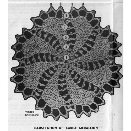 Crochet Pinwheel Tablecloth Medallion Pattern Alice Brooks 7105 Mail