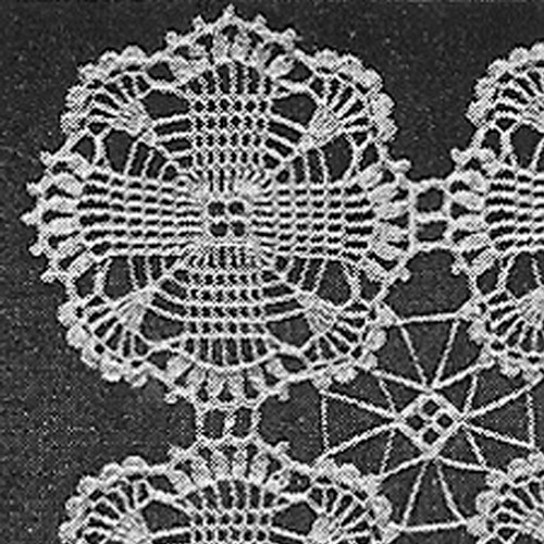 Crochet Round Tablecloth Medallion Pattern Flower Star Mail Order 560