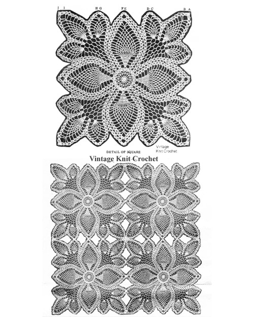 Crochet Pineapple Square Pattern Tablecloth Bedspread Runner Mail