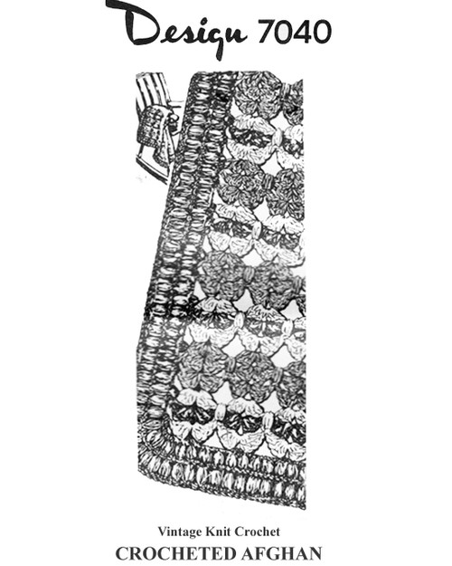 Crochet Afghan Pattern, Shell Rib Stitch, Mail Order 7274 Alice Brooks