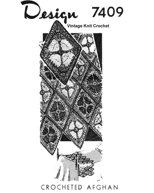 Crochet Diamond Medallion Afghan Pattern Design 7409
