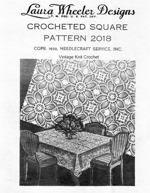Laura Wheeler 812 Crocheted Pineapple Square Pattern