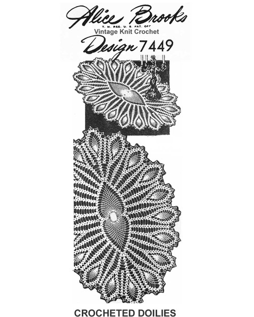 Vintage Crochet Oval Doilies Pattern Pineapple Small Medium Large
