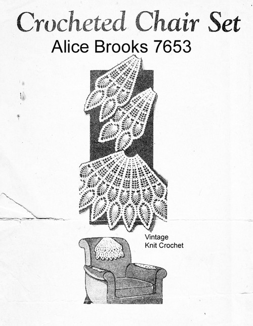 Pineapple Fan Crochet Doily Chair Set Pattern