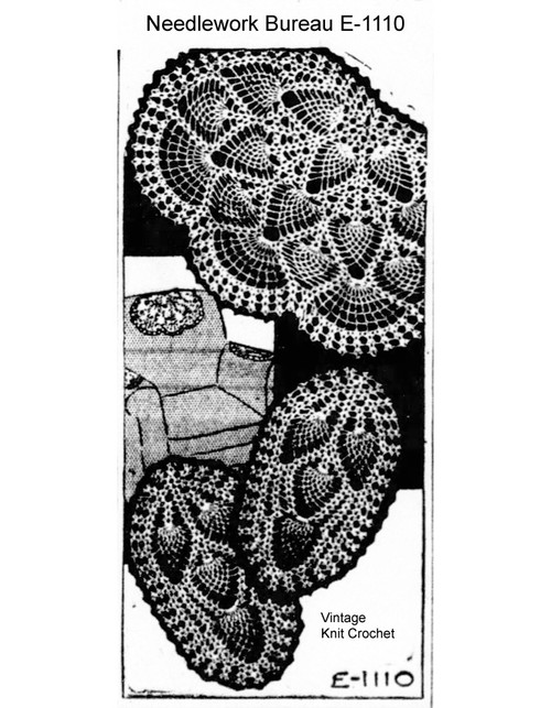 Triangle Crochet Pineapple Chair Set Pattern 7321
