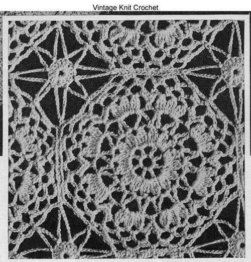 Crochet Pinwheel Bedspread Square Pattern No 645