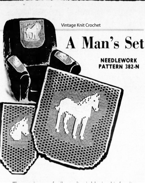 Filet Crochet Viking Ship Pattern Chair Set Mail Order 3118