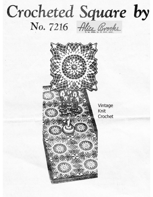 Crochet Colonial Square Pattern Tablecloth Bedspread Laura Wheeler 2361