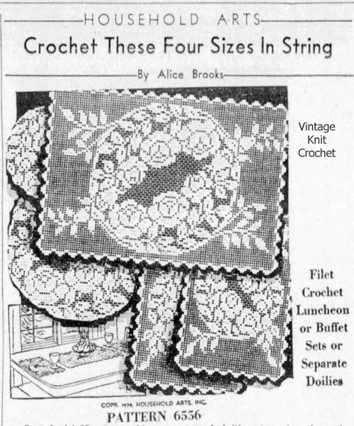 Filet Crochet Daisy Doily Pattern Large Small Mail Order Design 7345