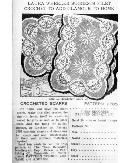 Rose Filet Crochet Runner Mats Pattern Laura Wheeler 371