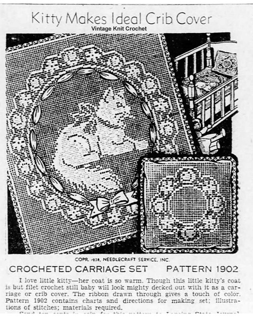 Vintage Filet Crochet Rose Chair Doily Pattern Set Laura Wheeler