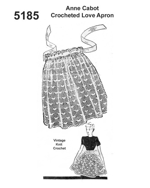 Vintage Crochet Half Apron Pattern Two Colors Crochet Cotton