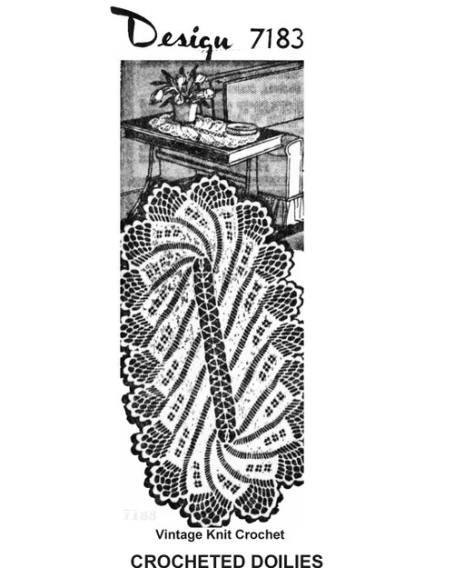 Crochet Oval Medallion Doily Pattern Mail Order Design 816
