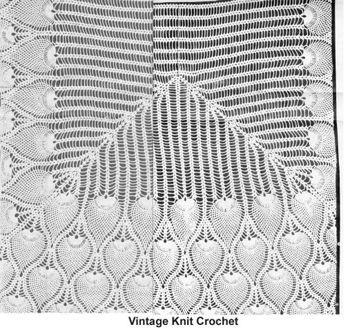 Crochet Round Pineapple Tablecloth Pattern Mail Order Design 7520