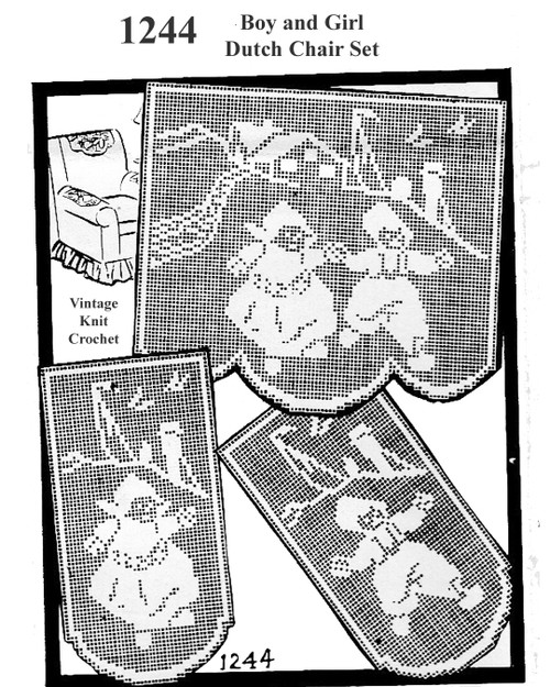 Crochet Dutch Boy Girl Potholders Pattern Design 37