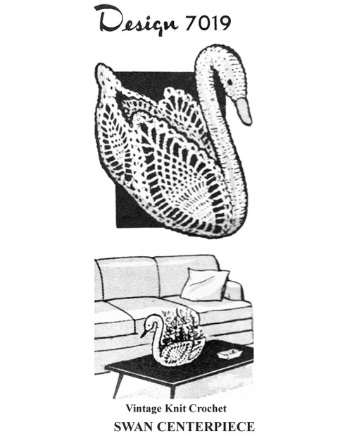 Crochet Swan Basket Centerpiece Pattern, Anne Cabot 2672