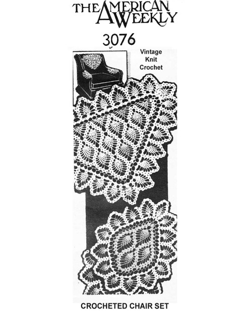 Triangle Crochet Pineapple Chair Set Pattern 7321
