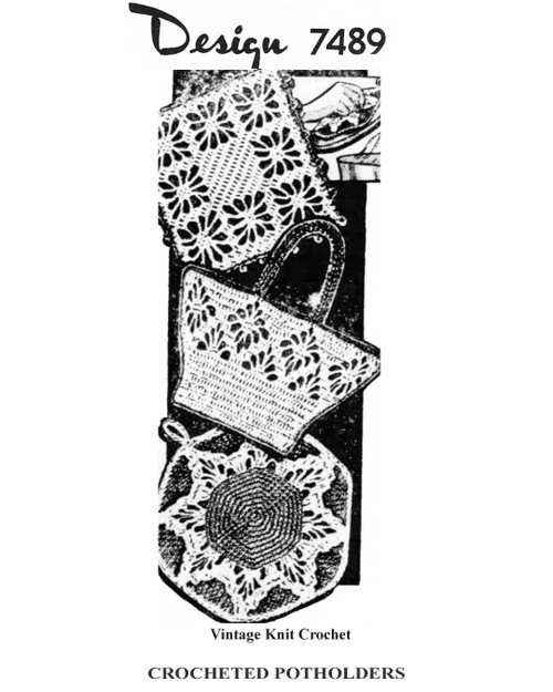 Filet Crochet Chair Doily Pattern Set Flower Arrangement Mail Order