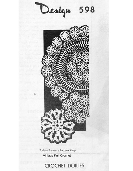 Crochet Oval Doily Runner Pattern Medallion Center Design 7004