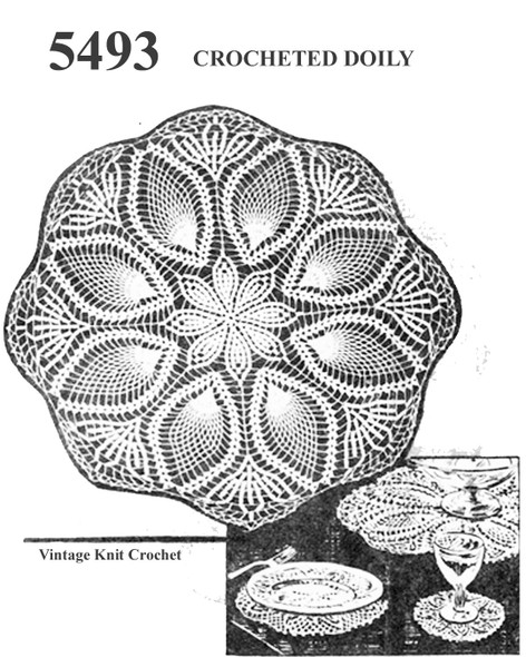 Crochet Flower Doily Pattern Medallion Border Small Large