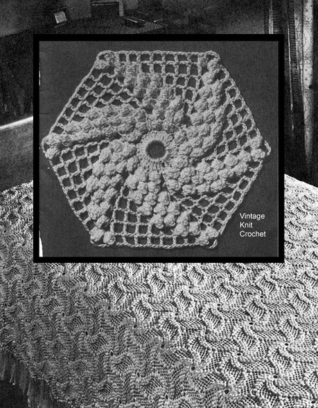 Crochet Pinwheel Bedspread Square Pattern No 645
