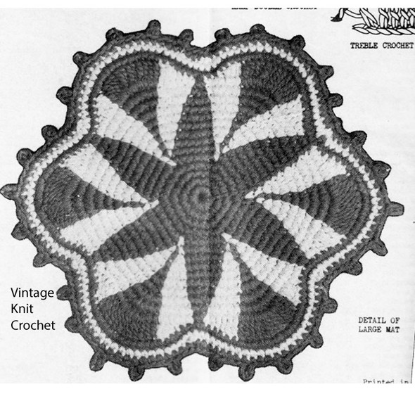 Crochet Pinwheel Doily Pattern Luncheon Set Laura Wheeler 2653