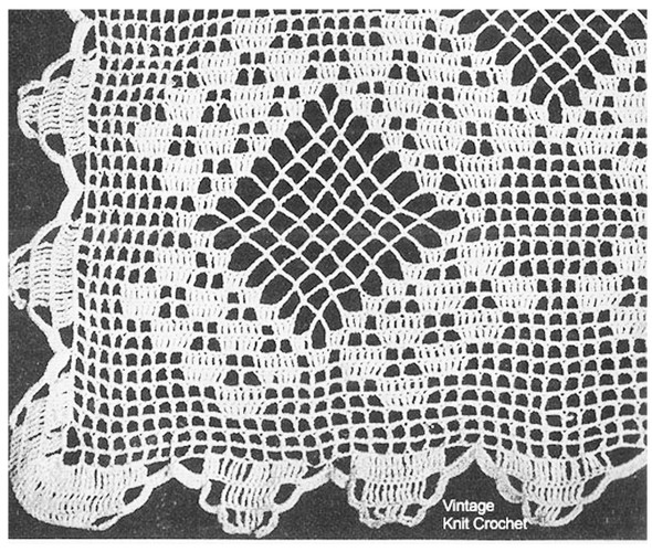 Queen Of Diamonds Filet Crochet Bedspread Pattern S 987