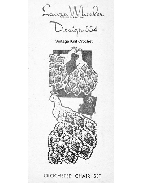 Filet Crochet Peacock Pattern Chair Doily Set Laura Wheeler 599 Mail
